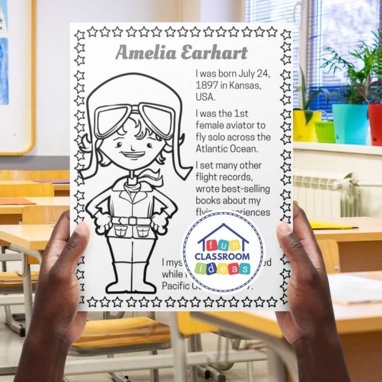Free Amelia Earhart Coloring Pages - Mini Biography Worksheet For Kids