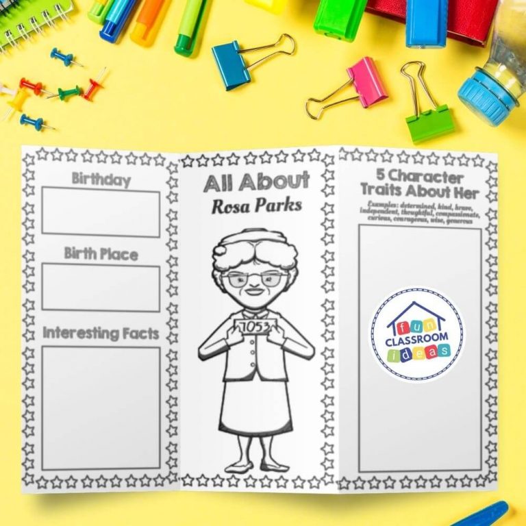 Free Rosa Parks Bio For Kids - Characteristics Printable Worksheet PDF