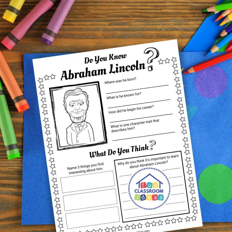Free Abraham Lincoln Worksheet - Level-Up Your Worksheets