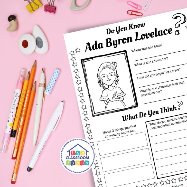 Free Ada Byron Lovelace Worksheet - Level-Up Your Worksheets