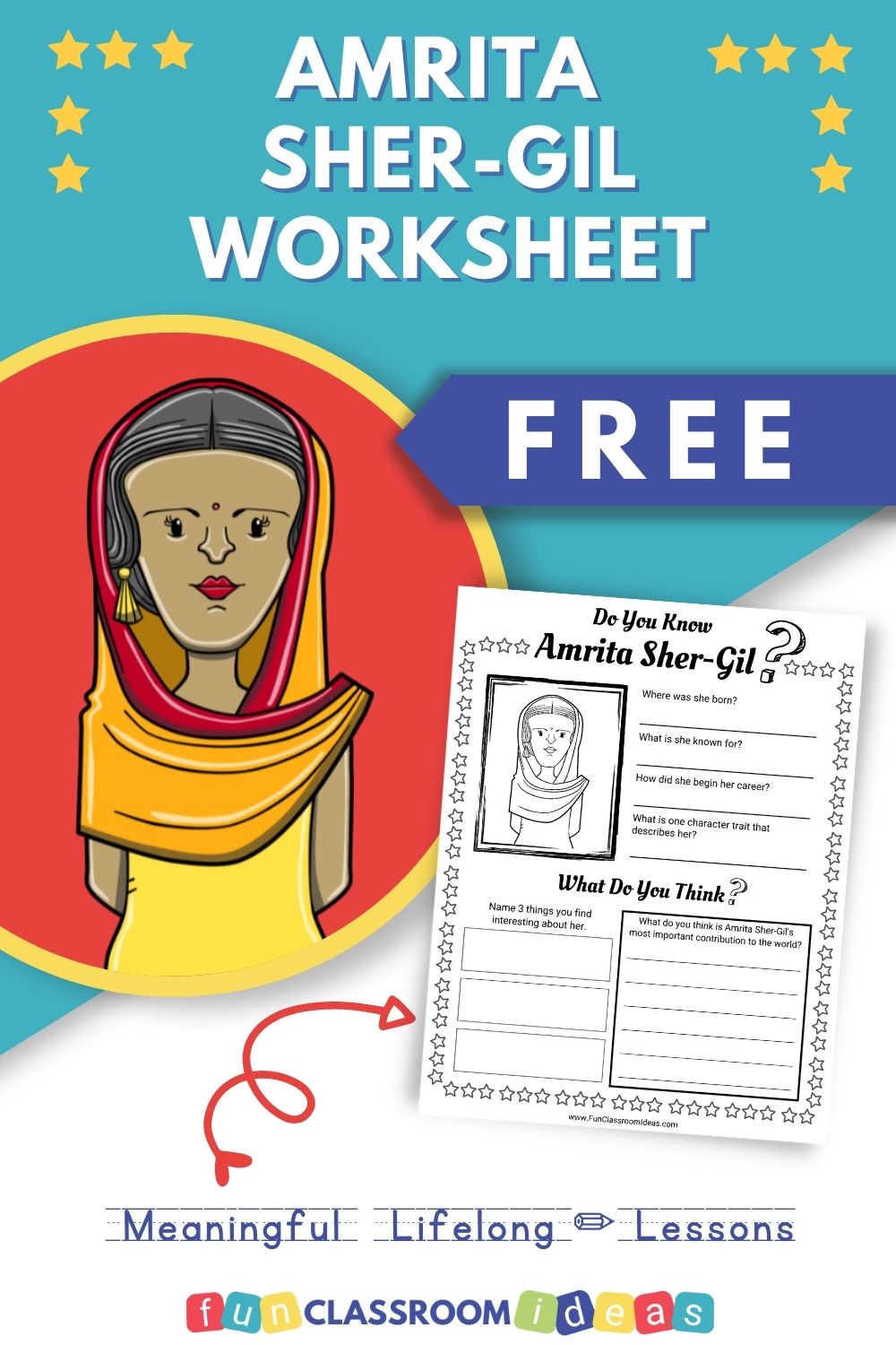 Free Amrita Sher-Gil Worksheet - Level-Up Your Worksheets