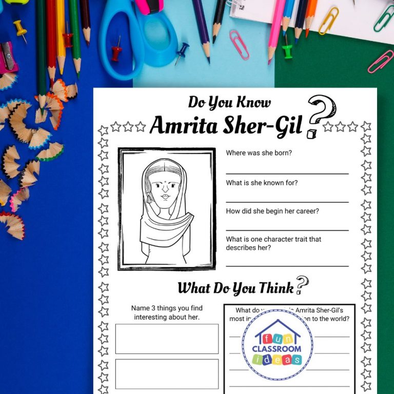 Free Amrita Sher-Gil Worksheet - Level-Up Your Worksheets