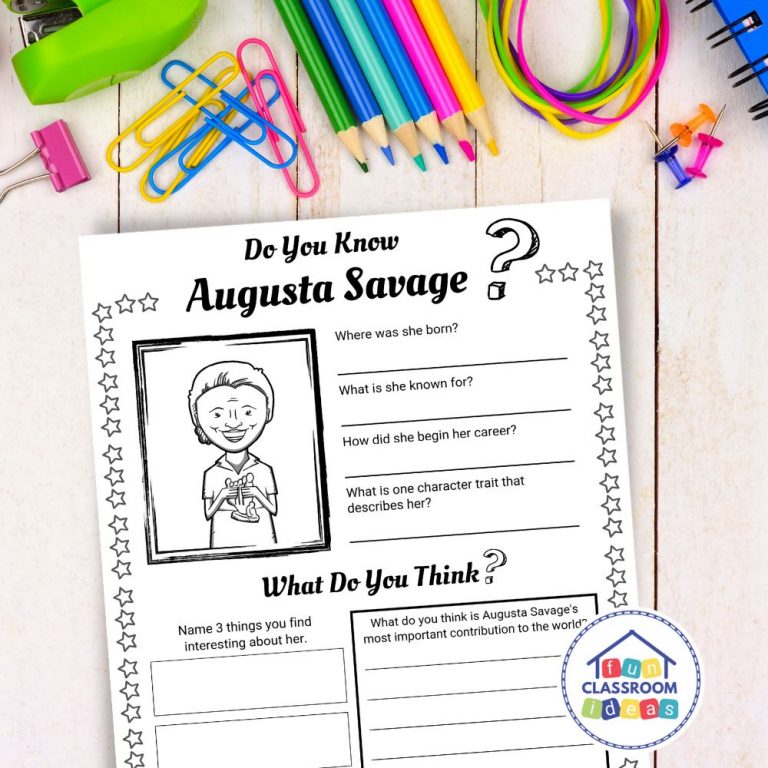 Free Augusta Savage Worksheet - Level-Up Your Worksheets
