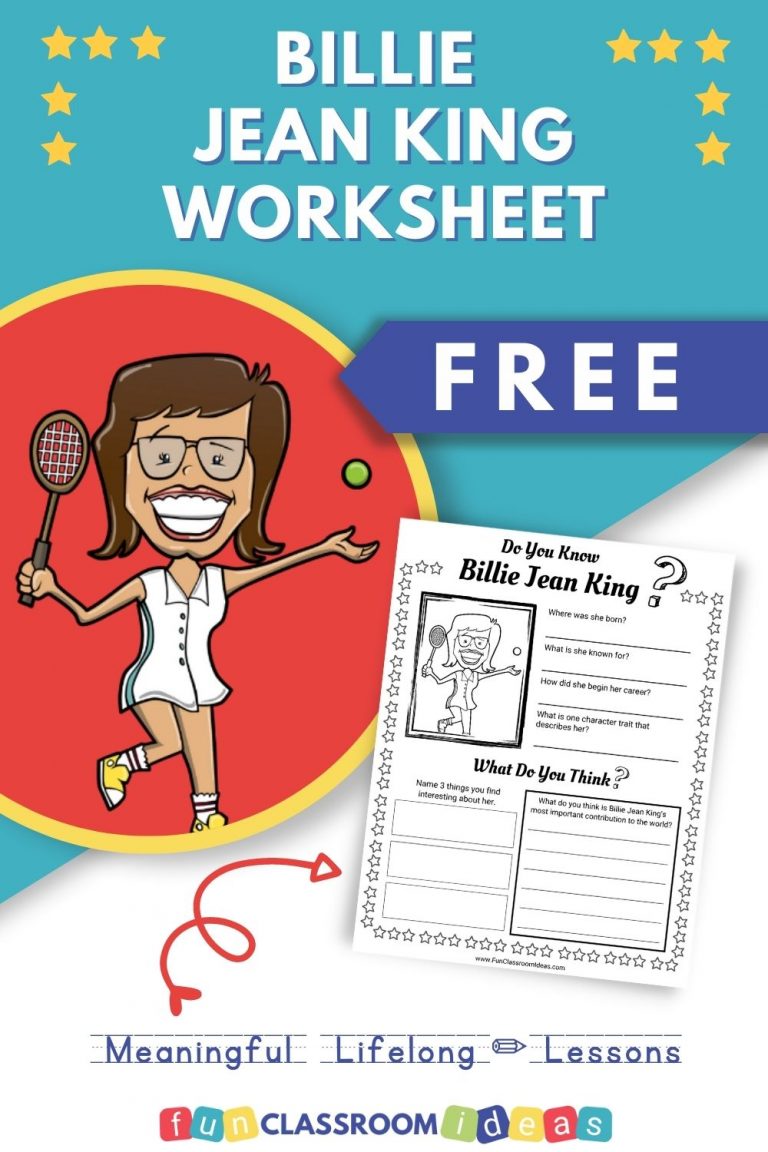 Free Billie Jean King Worksheet - Level-Up Your Worksheets