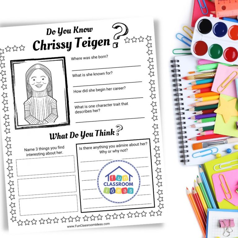 Free Chrissy Teigen Worksheet - Level-Up Your Worksheets