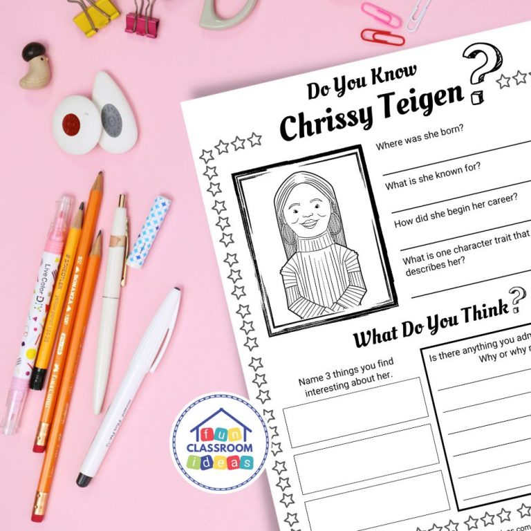 Free Chrissy Teigen Worksheet - Level-Up Your Worksheets