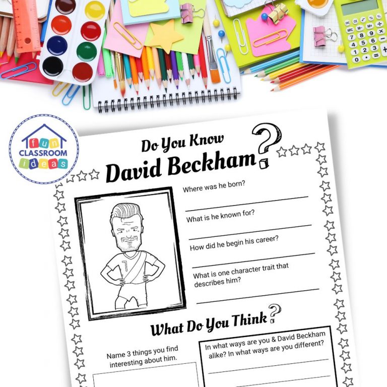 Free David Beckham Worksheet - Level-Up Your Worksheets