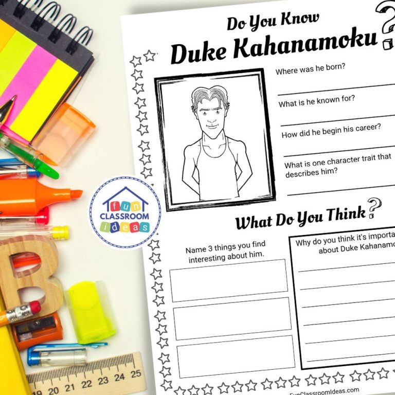 Free Duke Kahanamoku Worksheet - Level-Up Your Worksheets