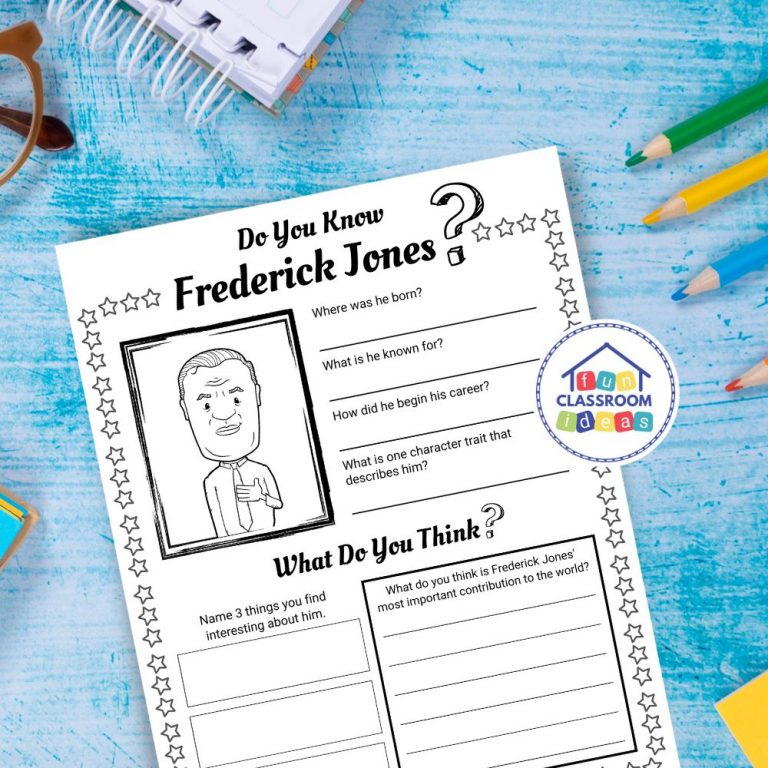 Free Frederick Jones Worksheet - Level-Up Your Worksheets