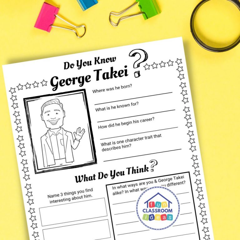 Free George Takei Worksheet - Level-Up Your Worksheets