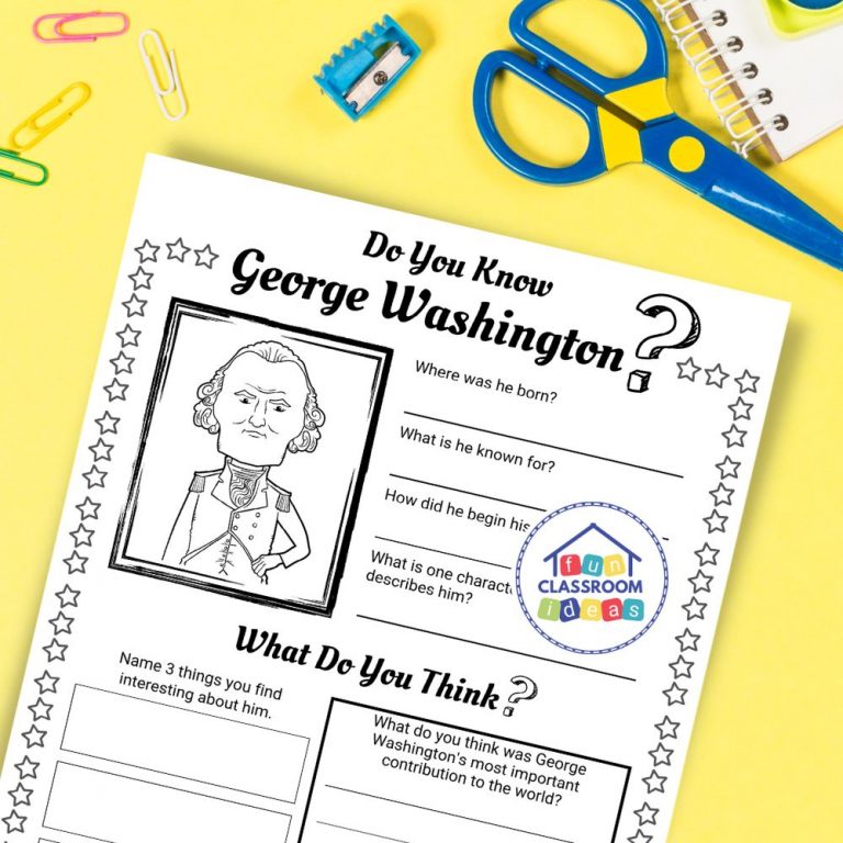 Free George Washington Worksheet - Level-Up Your Worksheets