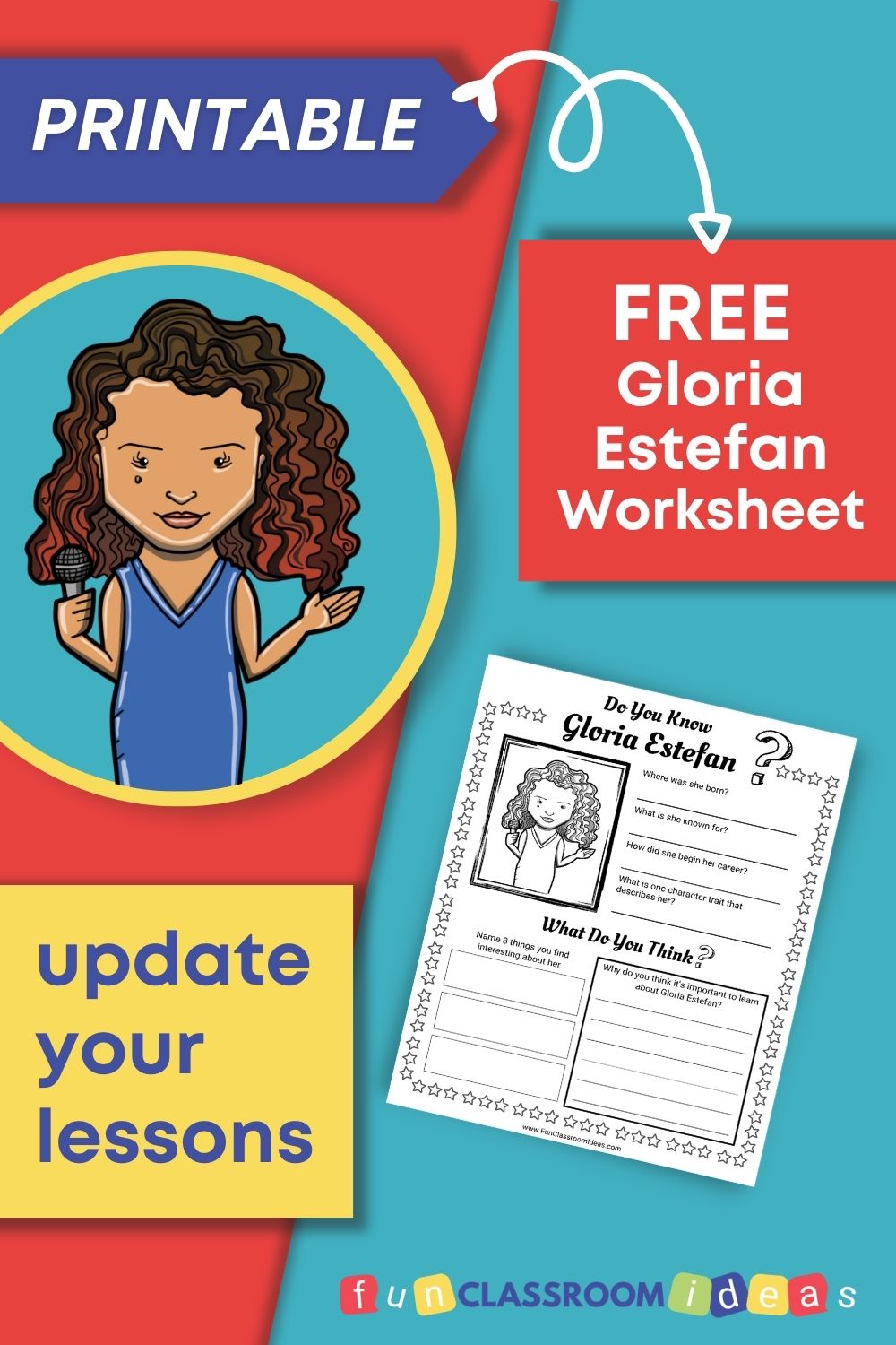 Free Gloria Estefan Worksheet - Level-Up Your Worksheets