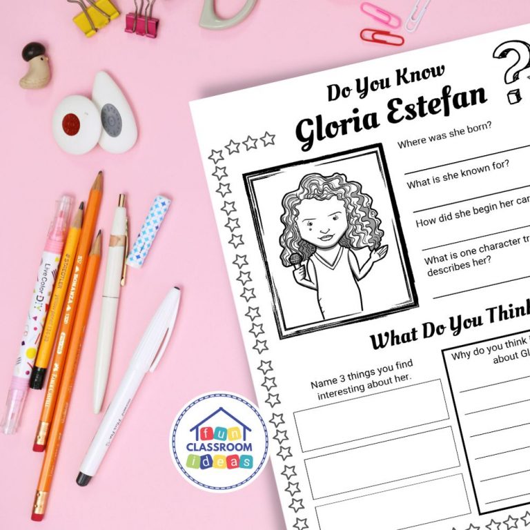 Free Gloria Estefan Worksheet - Level-Up Your Worksheets