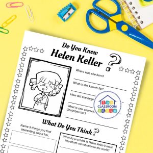 Free Helen Keller Worksheet - Level-Up Your Worksheets