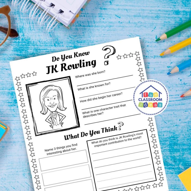 Free JK Rowling Worksheet - Level-Up Your Worksheets