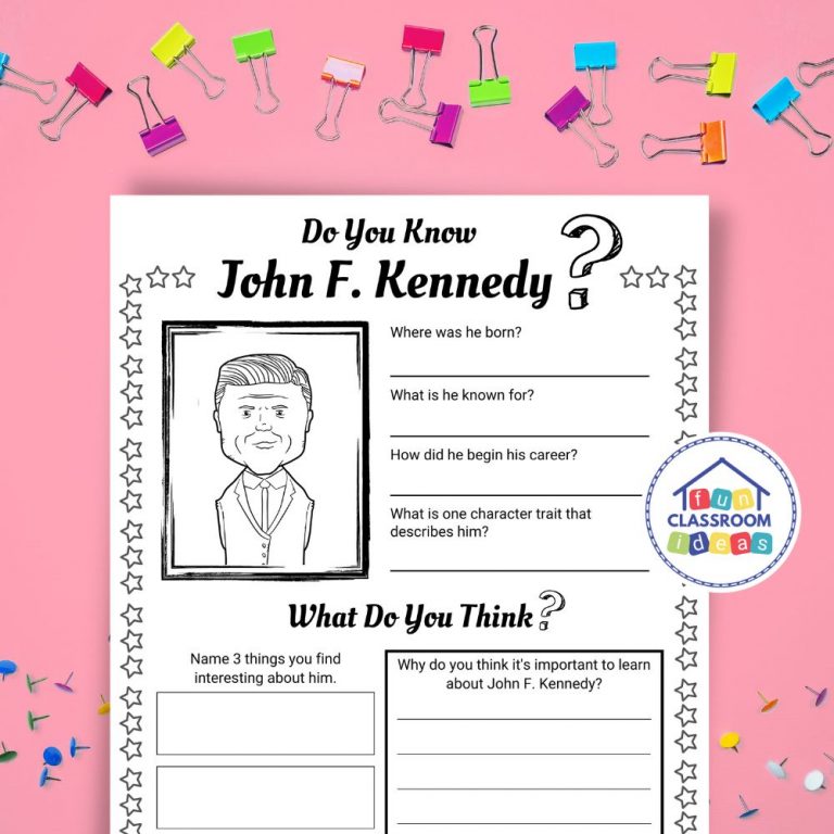 Free John F. Kennedy Worksheet - Level-Up Your Worksheets