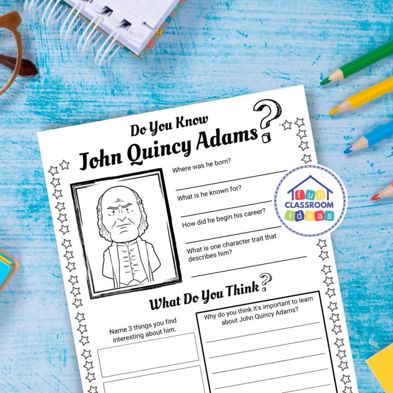 Free John Quincy Adams Worksheet - Level-Up Your Worksheets