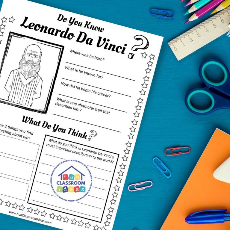 Free Leonardo Da Vinci Worksheet - Level-Up Your Worksheets