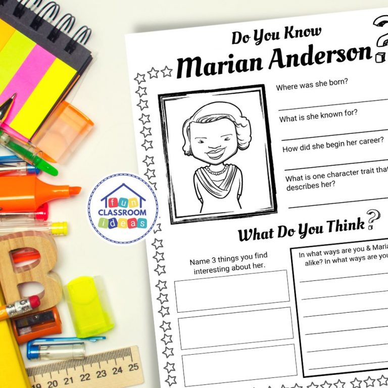 Free Marian Anderson Worksheet - Level-Up Your Worksheets