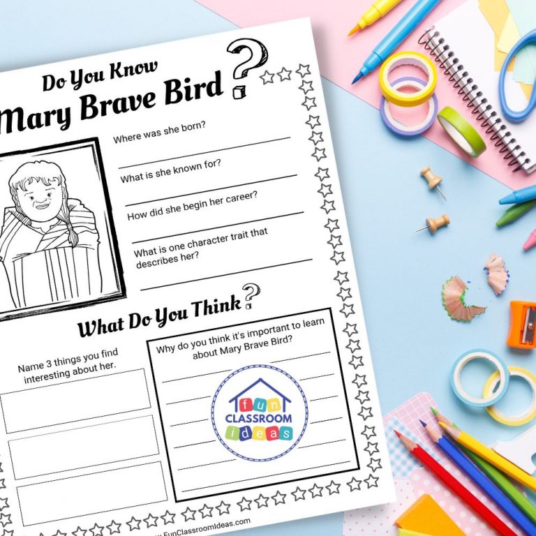 Free Mary Brave Bird Worksheet - Level-Up Your Worksheets