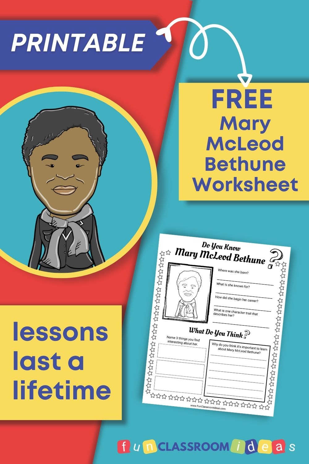 Free Mary McLeod Bethune Worksheet - Level-Up Your Worksheets