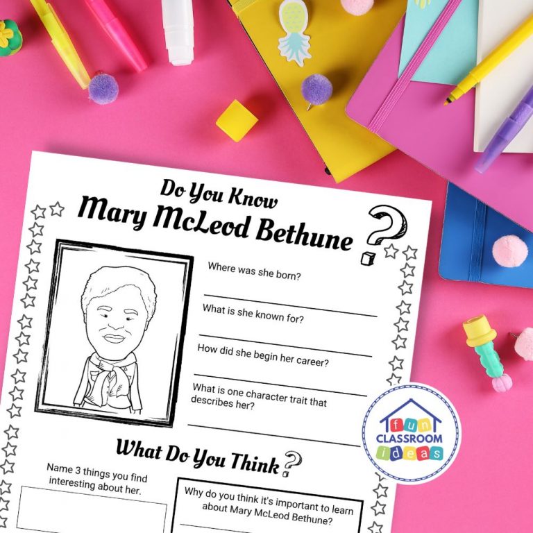 Free Mary McLeod Bethune Worksheet - Level-Up Your Worksheets