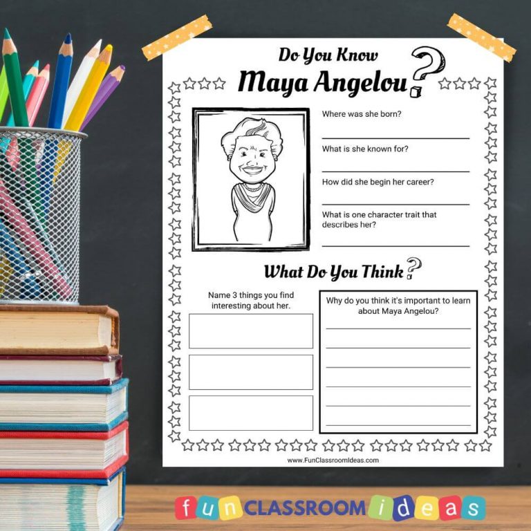 Free Maya Angelou Worksheet - A PDF To Level-Up Your Worksheets