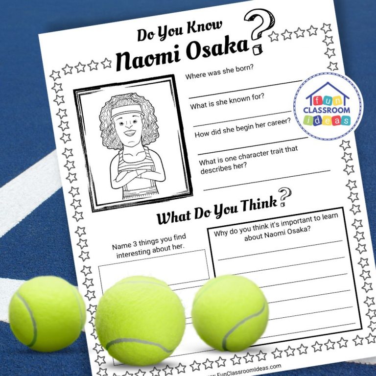 Free Naomi Osaka Worksheet - Level-Up Your Worksheets