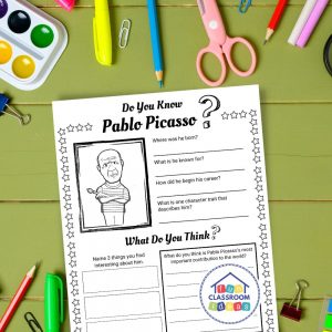 Free Pablo Picasso Worksheet _ Surprising Facts for Kids about Pablo ...