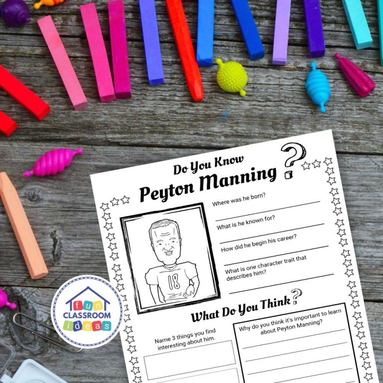 Free Peyton Manning Worksheet - Level-Up Your Worksheets