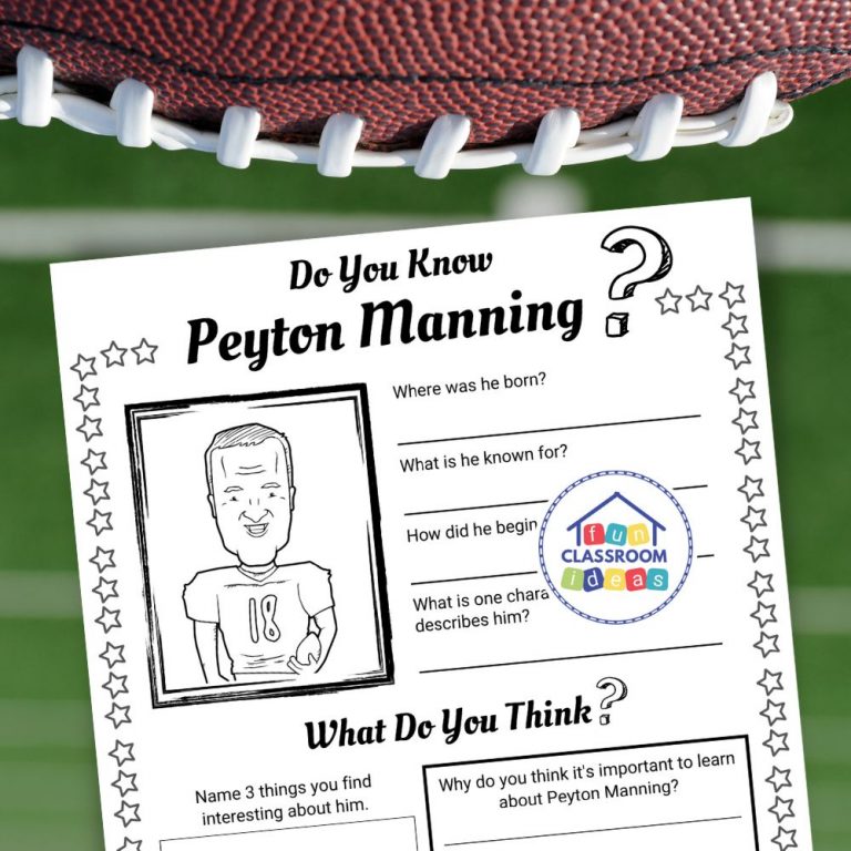 Free Peyton Manning Worksheet - Level-Up Your Worksheets