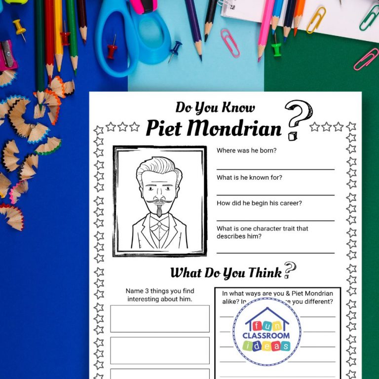 Free Piet Mondrian Worksheet - Level-Up Your Worksheets