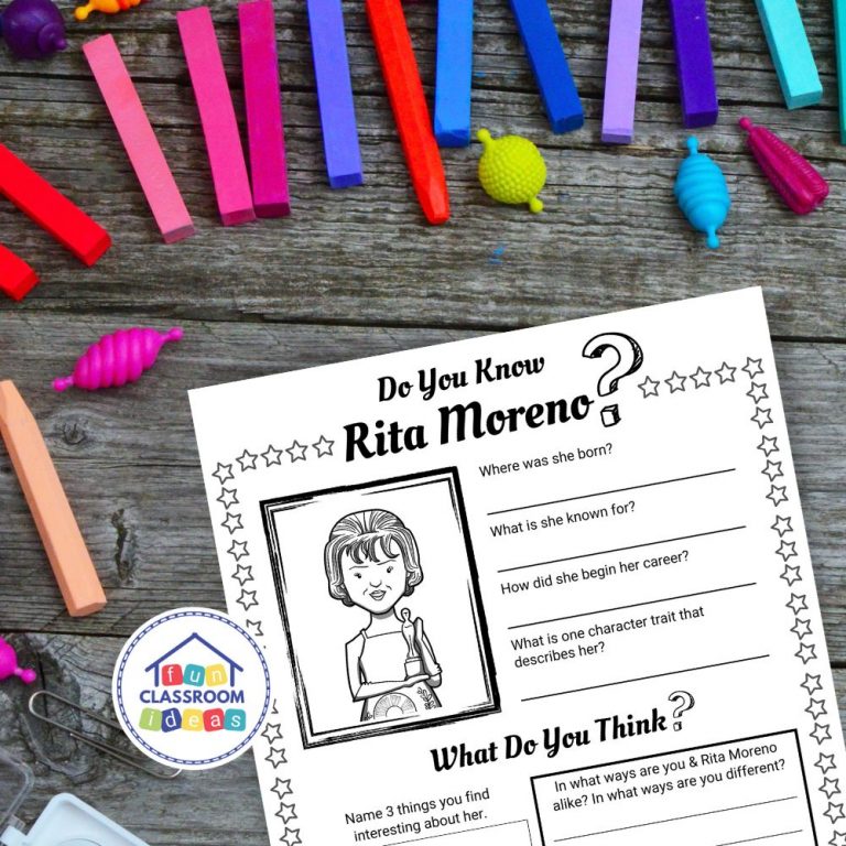 Free Rita Moreno Worksheet - Level-Up Your Worksheets