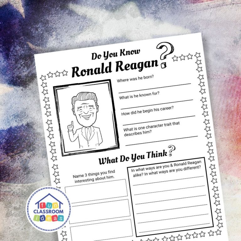 Free Ronald Reagan Worksheet - Level-Up Your Worksheets