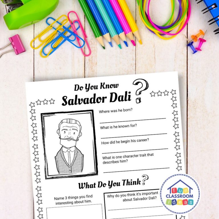 Free Salvador Dali Worksheet - Level-Up Your Worksheets