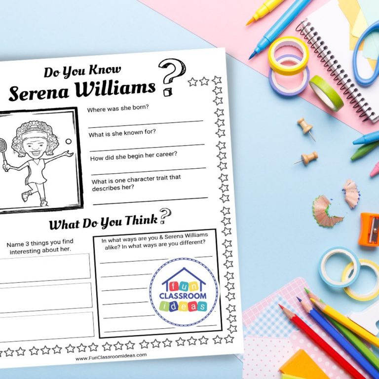 Free Serena Williams Worksheet - Level-Up Your Worksheets