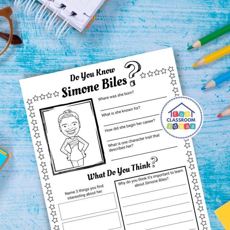 Free Simone Biles Worksheet - Level-Up Your Worksheets