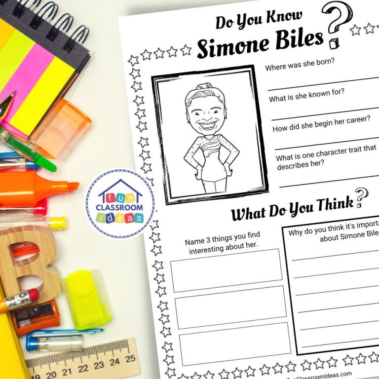 Free Simone Biles Worksheet - Level-Up Your Worksheets