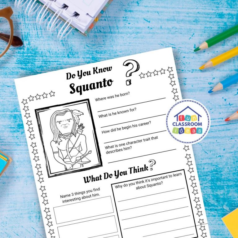 Free Squanto Worksheet - Level-Up Your Worksheets