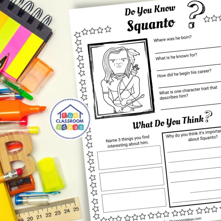 Free Squanto Worksheet - Level-Up Your Worksheets
