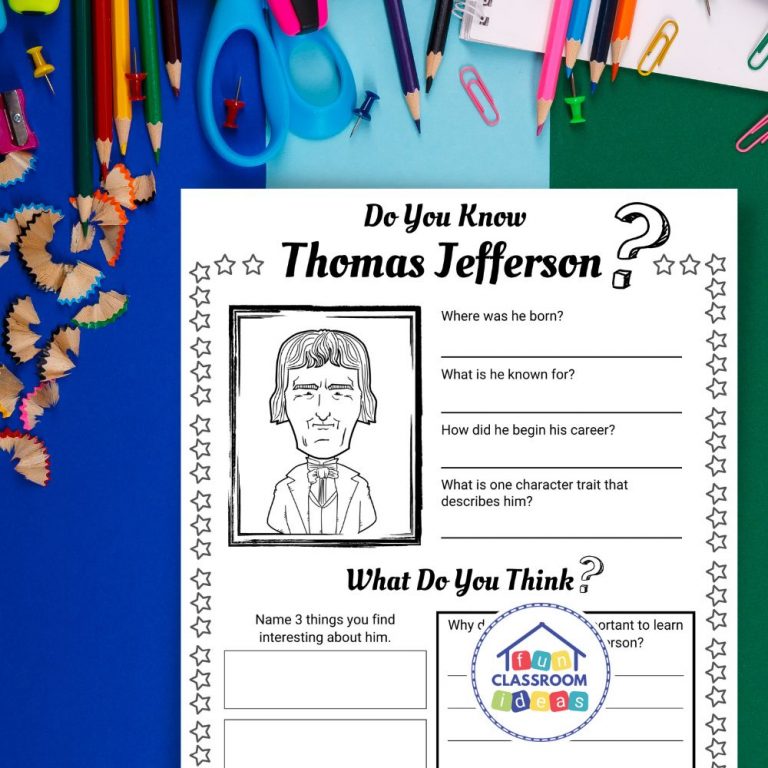Free Thomas Jefferson Worksheet - Level-Up Your Worksheets