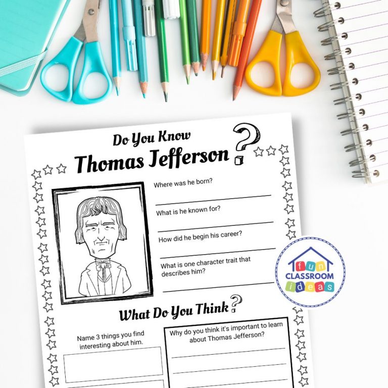 Free Thomas Jefferson Worksheet - Level-Up Your Worksheets