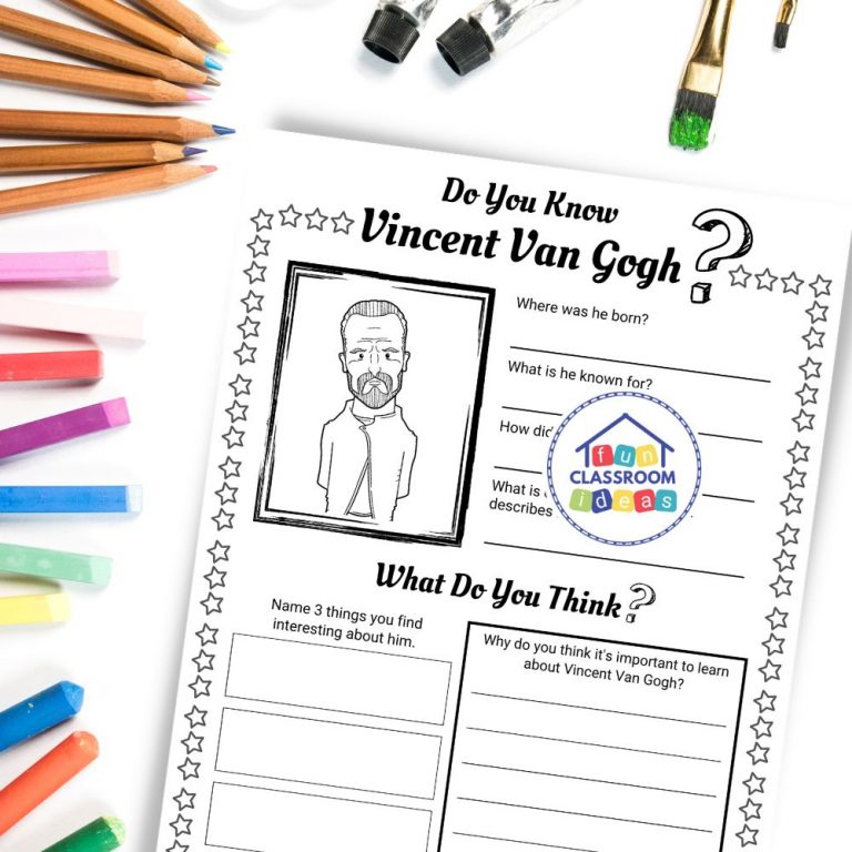 Free Vincent Van Gogh Worksheet - Level-Up Your Worksheets