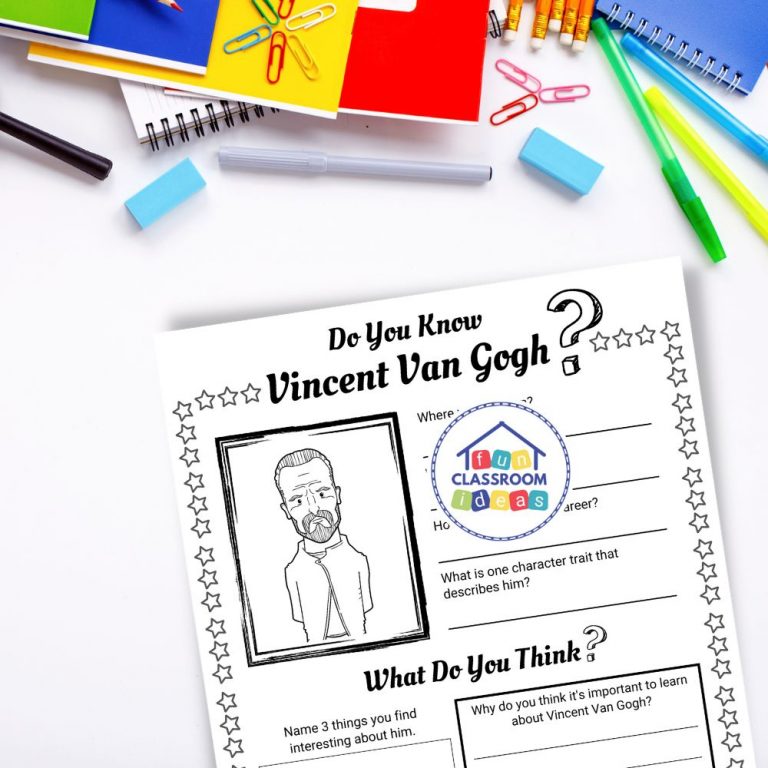 Free Vincent Van Gogh Worksheet - Level-Up Your Worksheets