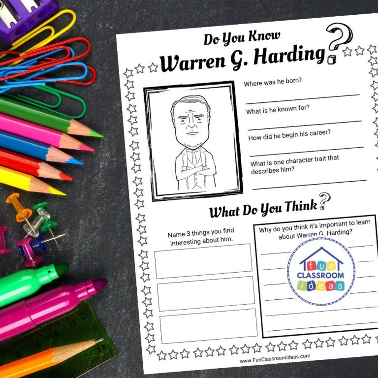 Free Warren G. Harding Worksheet - Level-Up Your Worksheets