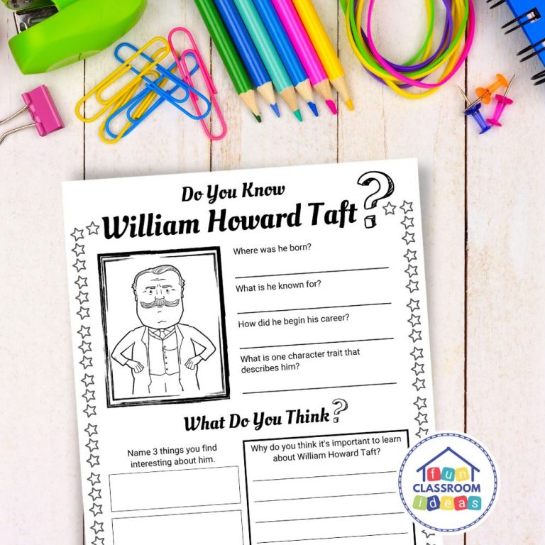 Free William Howard Taft Worksheet - Level-Up Your Worksheets