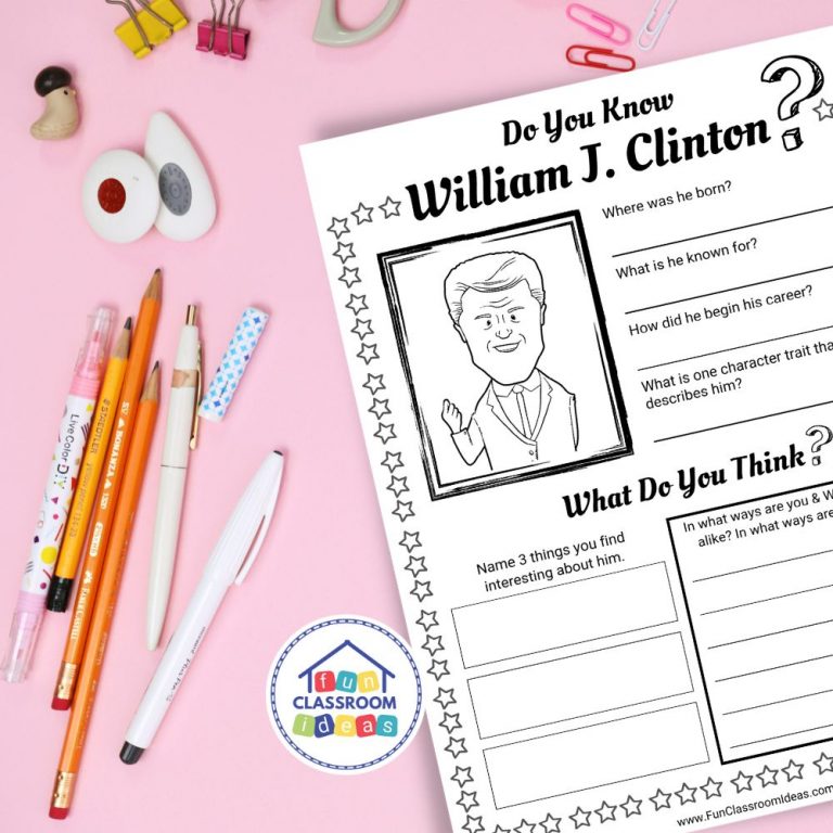 Free William J. Clinton Worksheet - Level-Up Your Worksheets