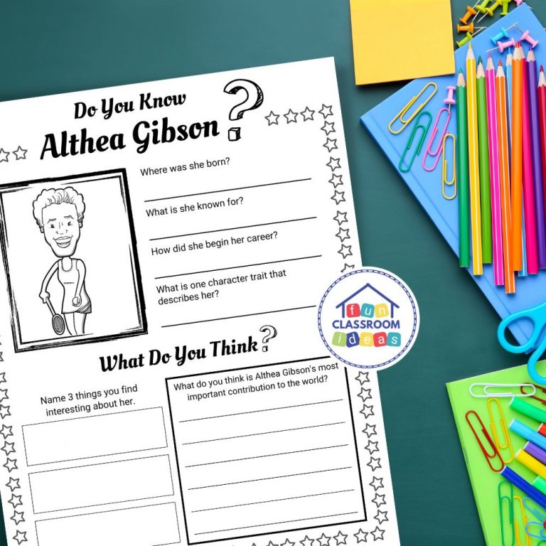 Free Althea Gibson Worksheet - Level-Up Your Worksheets
