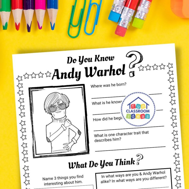 Free Andy Warhol Worksheet - Level-Up Your Worksheets