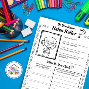 Free Helen Keller Worksheet - Level-Up Your Worksheets